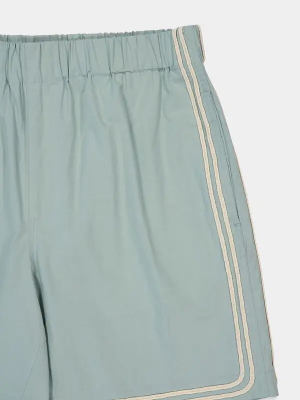 Commas Light Braided Contrast Trim Cotton Shorts - Blue