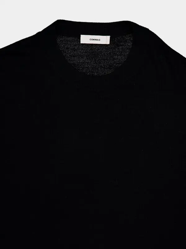 Commas Merino Wool Crew Neck Jumper - Black