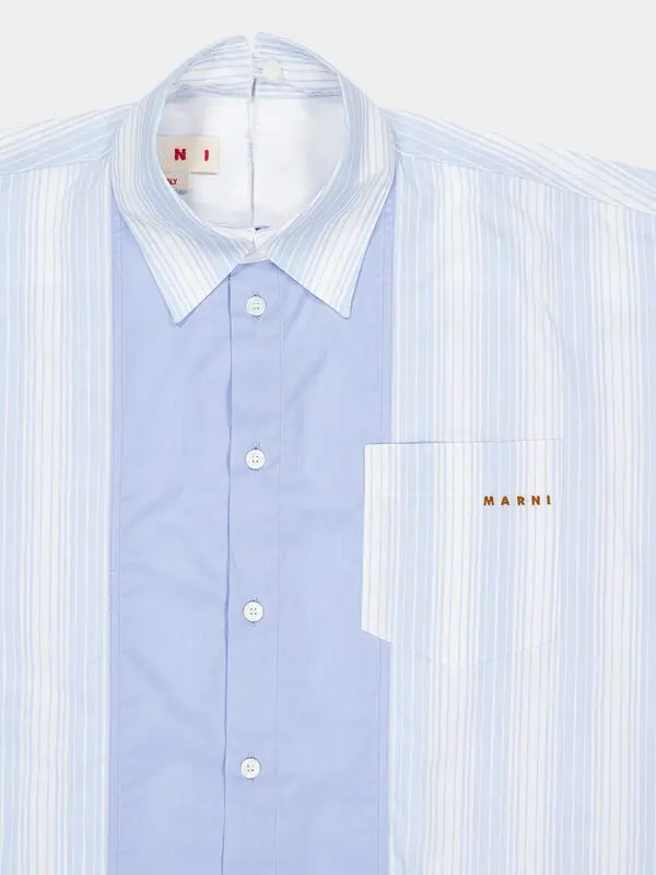Marni Striped Panel Shirt - Blue