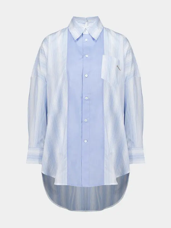 Marni Striped Panel Shirt - Blue