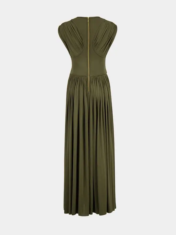 Zimmermann Luna Pleated Maxi Dress - Green