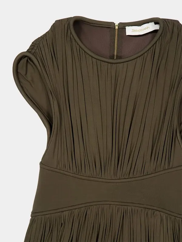 Zimmermann Luna Pleated Maxi Dress - Green