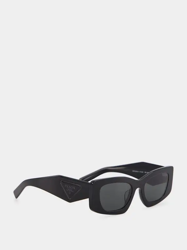 Prada Rectangular Acetate Sunglasses - Black