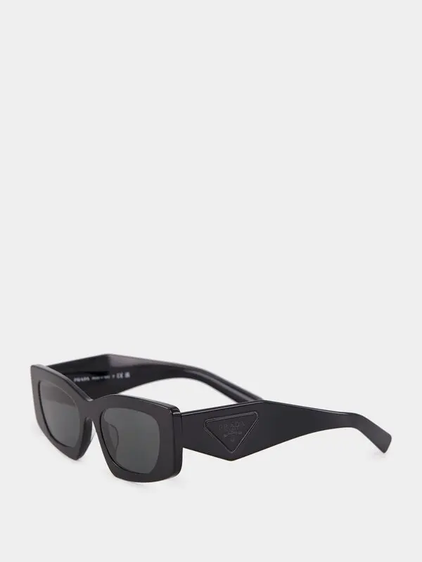 Prada Rectangular Acetate Sunglasses - Black