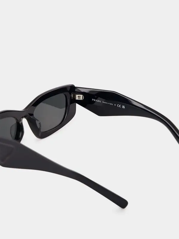 Prada Rectangular Acetate Sunglasses - Black