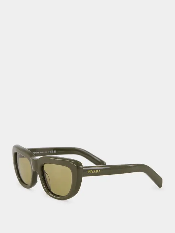 Prada Laurel Rectangular Sunglasses - Green