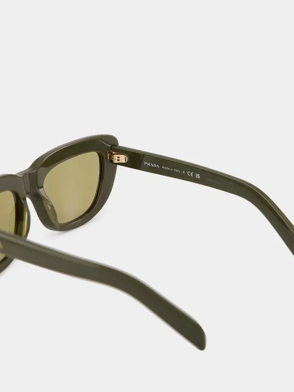 Prada Laurel Rectangular Sunglasses - Green