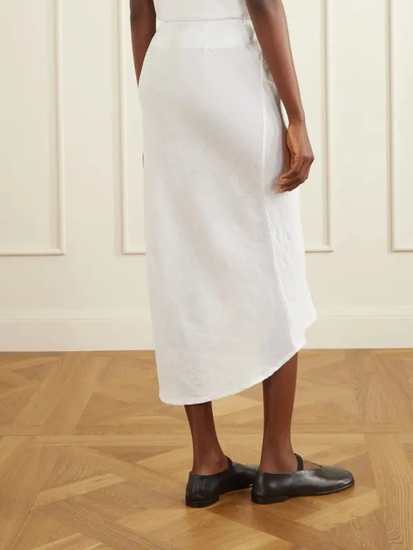 JAMES PERSE Linen-canvas Midi Skirt - White