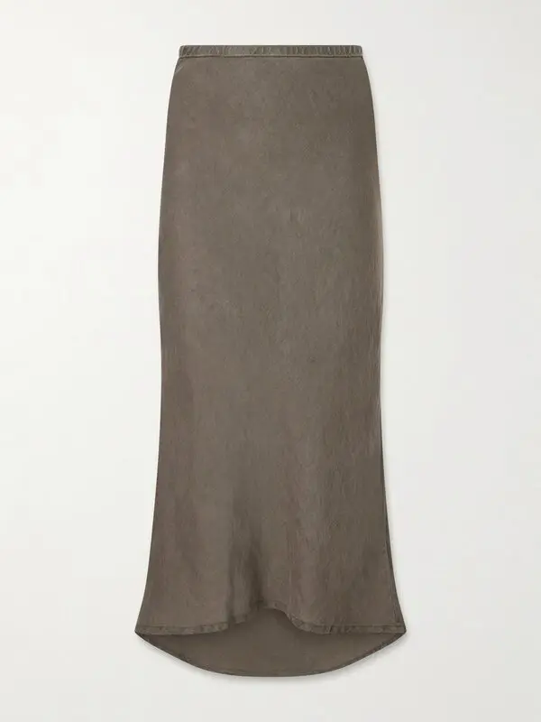 JAMES PERSE Linen Midi Skirt - Green