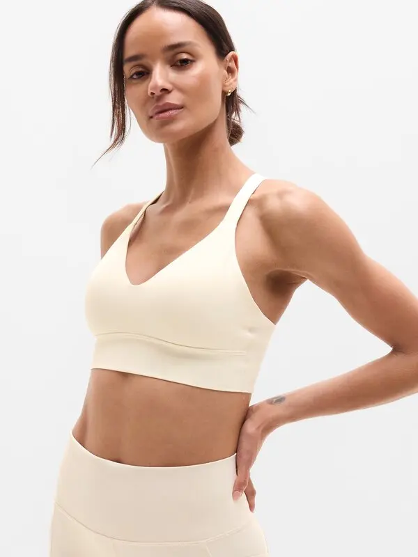 Athleta Perfect Form Longline Bra A-c - Pearl