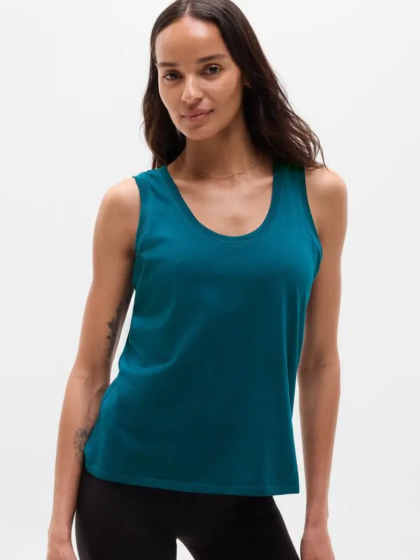 Athleta Cotton Tank - Coastal Teal