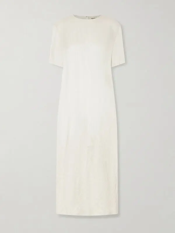 Khaite Webber Crinkled-voile Midi Dress - White