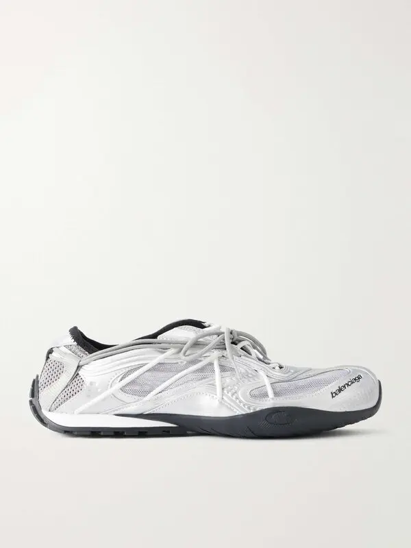 Balenciaga Radar Rubber-trimmed Slip-on Sneakers - Silver