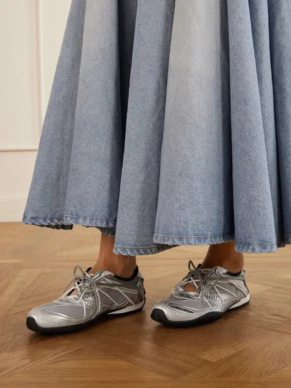 Balenciaga Radar Rubber-trimmed Slip-on Sneakers - Silver