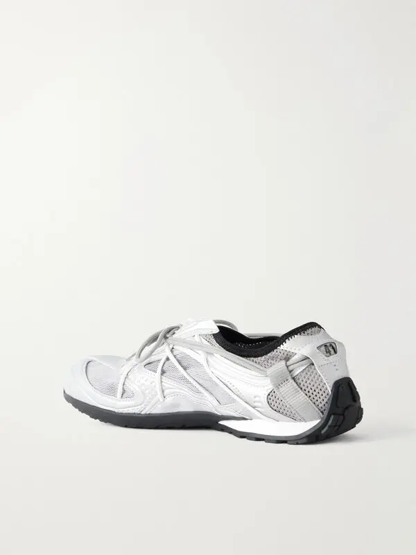 Balenciaga Radar Rubber-trimmed Slip-on Sneakers - Silver