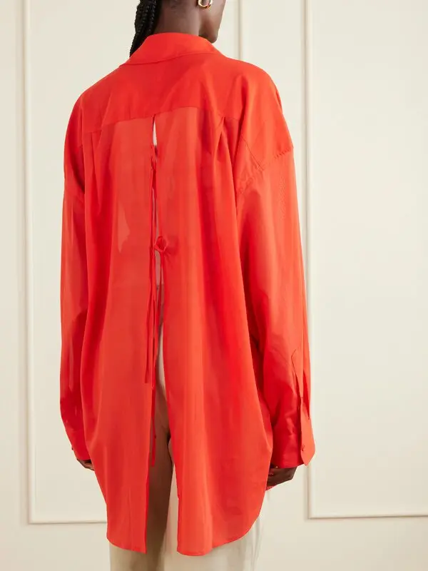 THE FRANKIE SHOP Melia Open-back Cotton Shirt