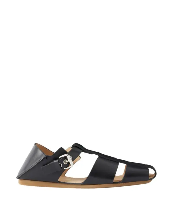 LEMAIRE Fisherman Leather Sandals - Black