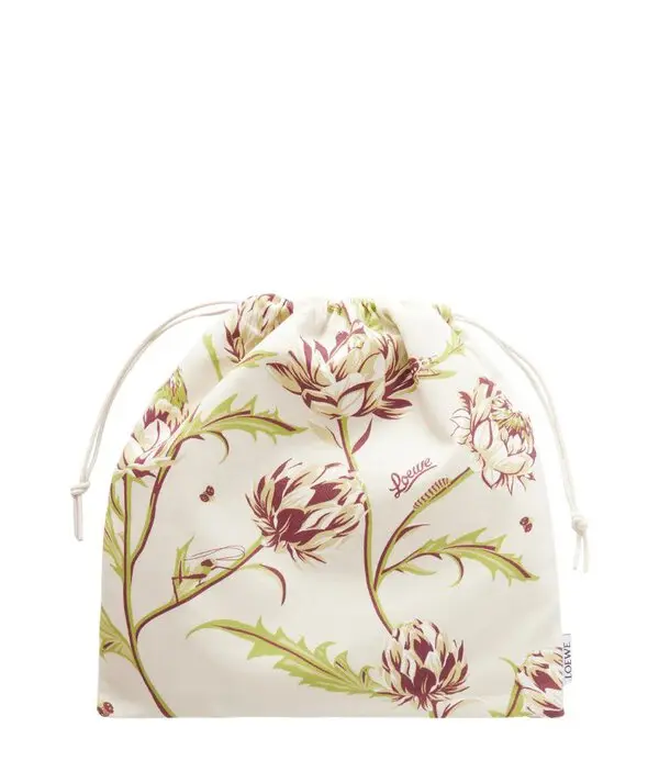 Loewe Floral-print Twill Drawstring Pouch - Neutrals