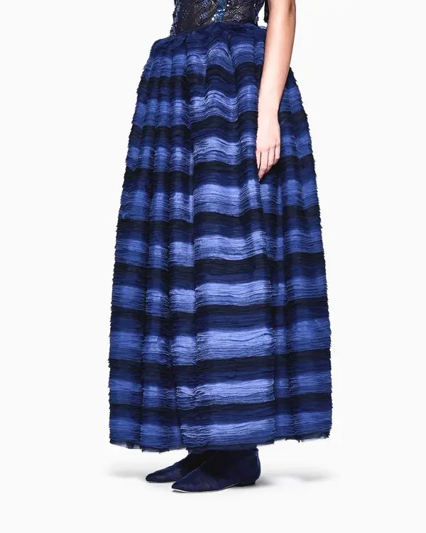 Giorgio Armani Long Silk Skirt With Ruffles