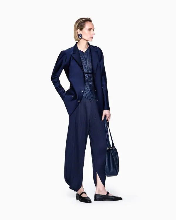 Giorgio Armani Double-breasted Jacket In Scuba Jersey