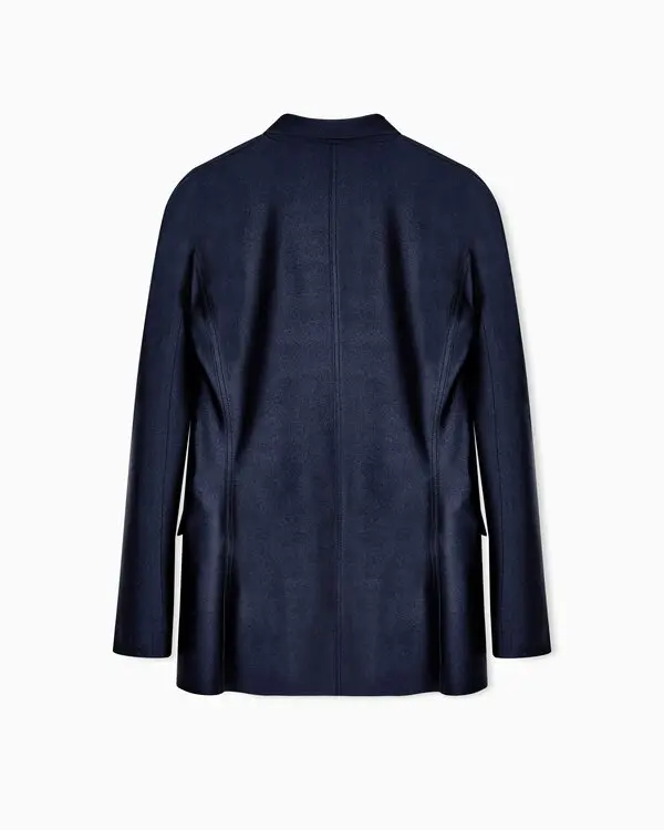 Giorgio Armani Double-breasted Jacket In Scuba Jersey