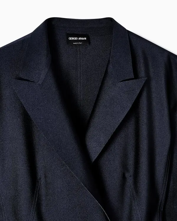 Giorgio Armani Double-breasted Jacket In Scuba Jersey