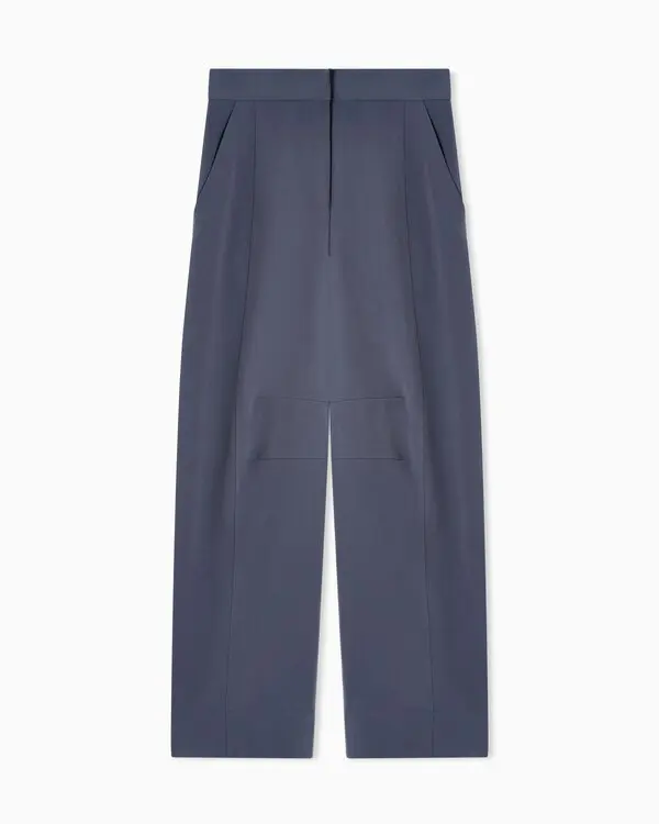 Giorgio Armani Technical-cady Wide-leg Trousers - Grey