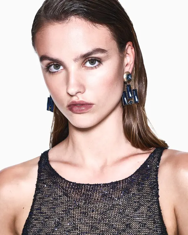 Giorgio Armani Long Knit Dress With Sequins