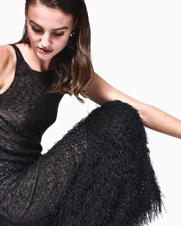 Giorgio Armani Long Knit Dress With Sequins