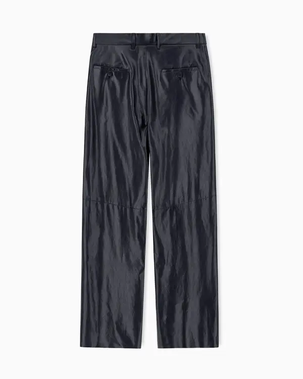 Giorgio Armani Nappa Lambskin Pleated Trousers