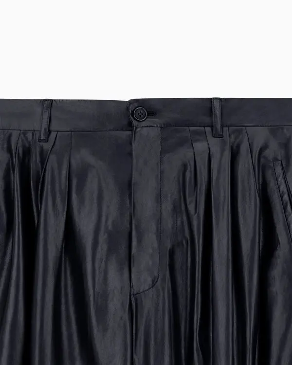 Giorgio Armani Nappa Lambskin Pleated Trousers