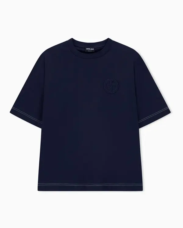 Giorgio Armani Cotton-interlock T-shirt Denim Collection - Blue