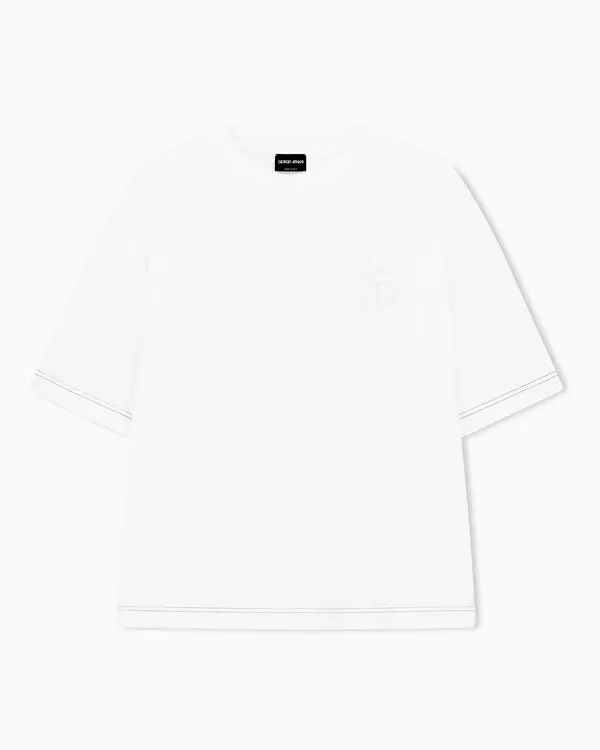 Giorgio Armani Cotton-interlock T-shirt Denim Collection - White