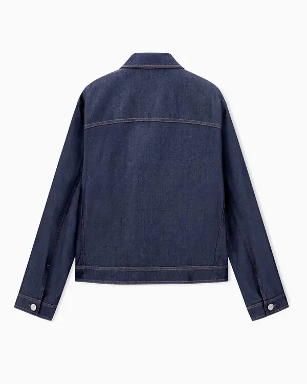 Giorgio Armani Cotton And Silk Denim Blouson - Blue