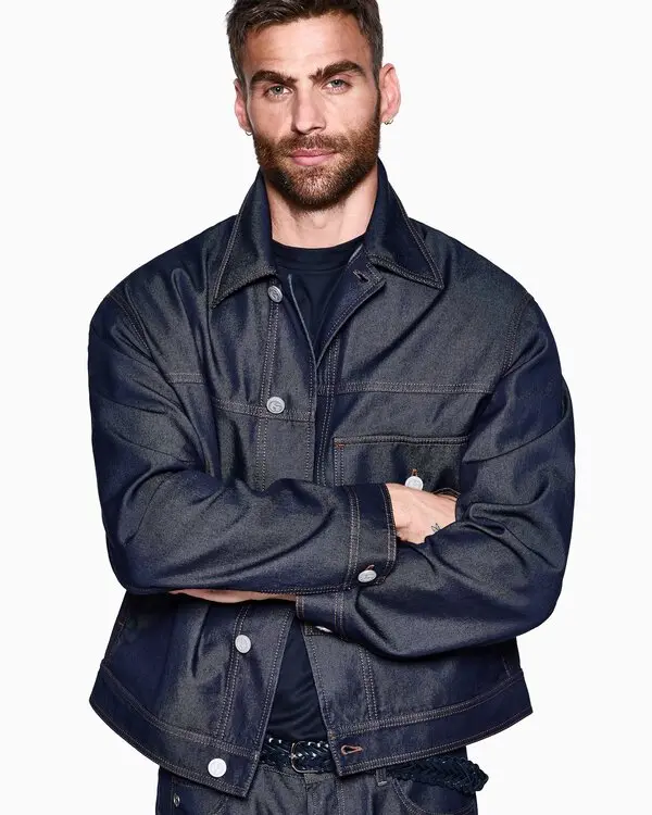 Giorgio Armani Cotton And Silk Denim Blouson - Blue