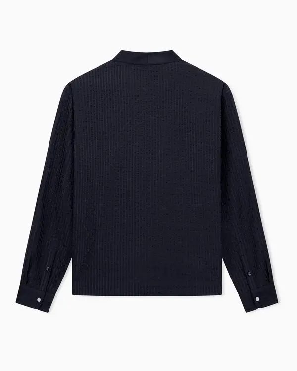 Giorgio Armani Cotton And Silk Blend Seersucker Oversized Shirt