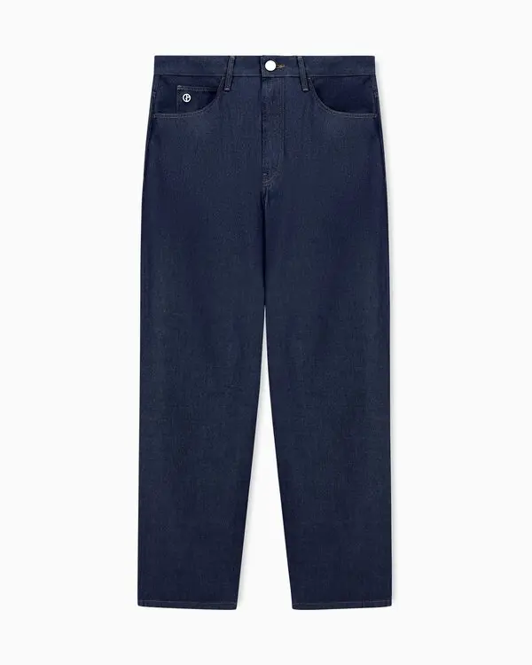 Giorgio Armani Five-pocket Cotton And Silk Denim Trousers - Blue