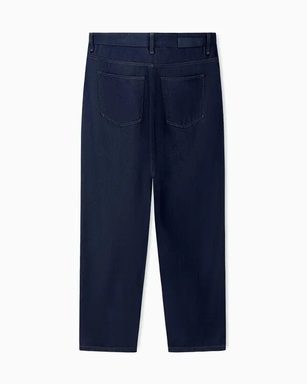 Giorgio Armani Five-pocket Cotton And Silk Denim Trousers - Blue