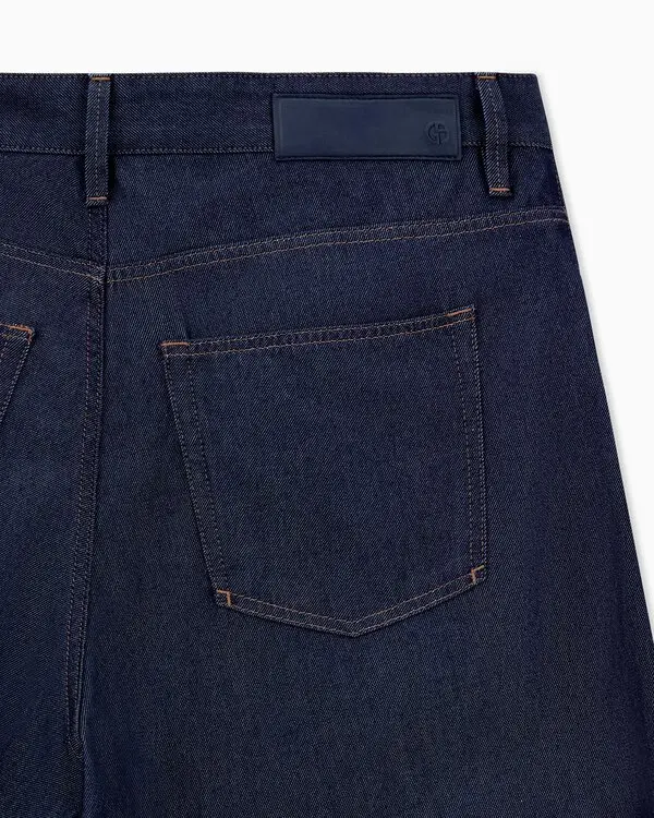 Giorgio Armani Five-pocket Cotton And Silk Denim Trousers - Blue