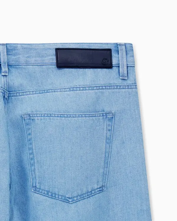 Giorgio Armani Five-pocket Cotton-linen Denim Trousers - Blue