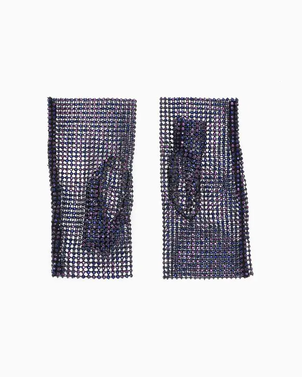 Giorgio Armani Mesh Gloves With Rhinestone - Purple