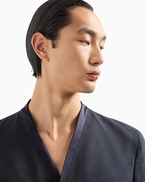 Giorgio Armani Upton Line Washed Silk And Linen Blend Tuxedo Jacket