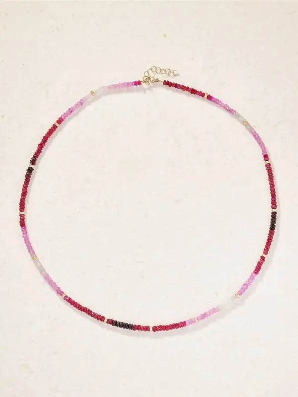 Jia Jia Arizona 14-karat Gold Ruby Necklace - Pink