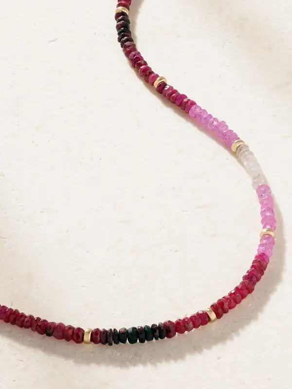 Jia Jia Arizona 14-karat Gold Ruby Necklace - Pink