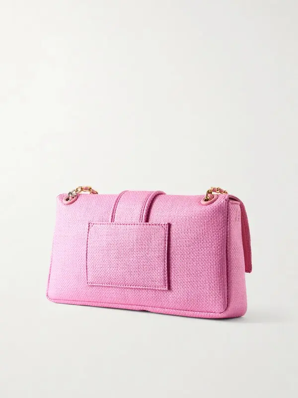 Jacquemus Le Bambino Chaîne Raffia-effect Shoulder Bag - Pink