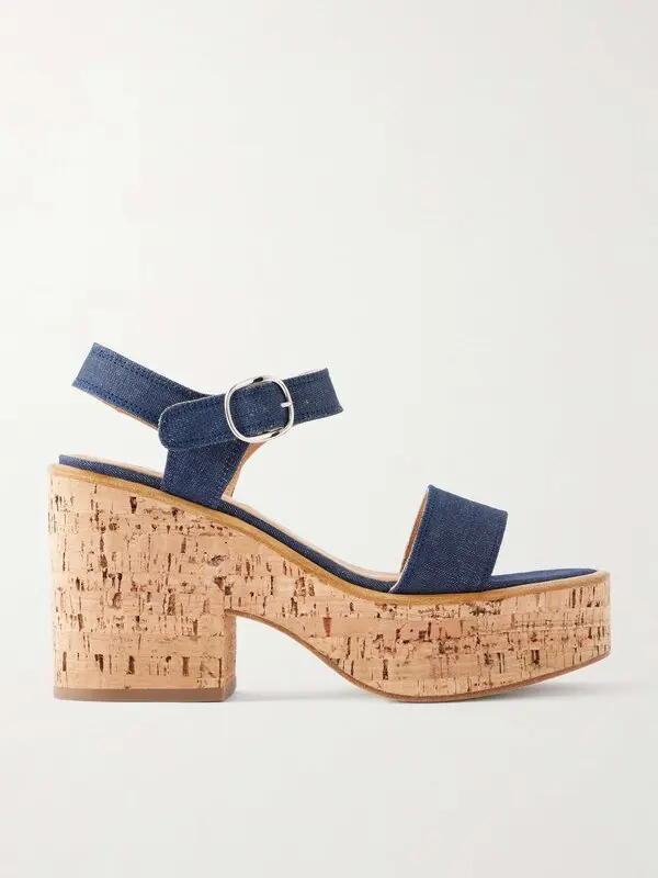 Gabriela Hearst Sardis 100 Mm Denim Sandals - Mid Denim