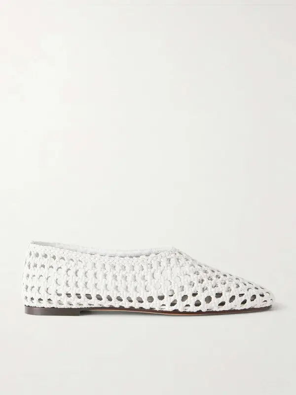 EMME PARSONS High Throat Woven Leather Ballet Flats - White