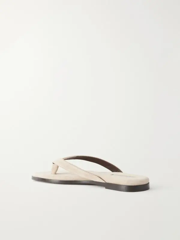 EMME PARSONS Meta Suede Thong Sandals - Neutrals