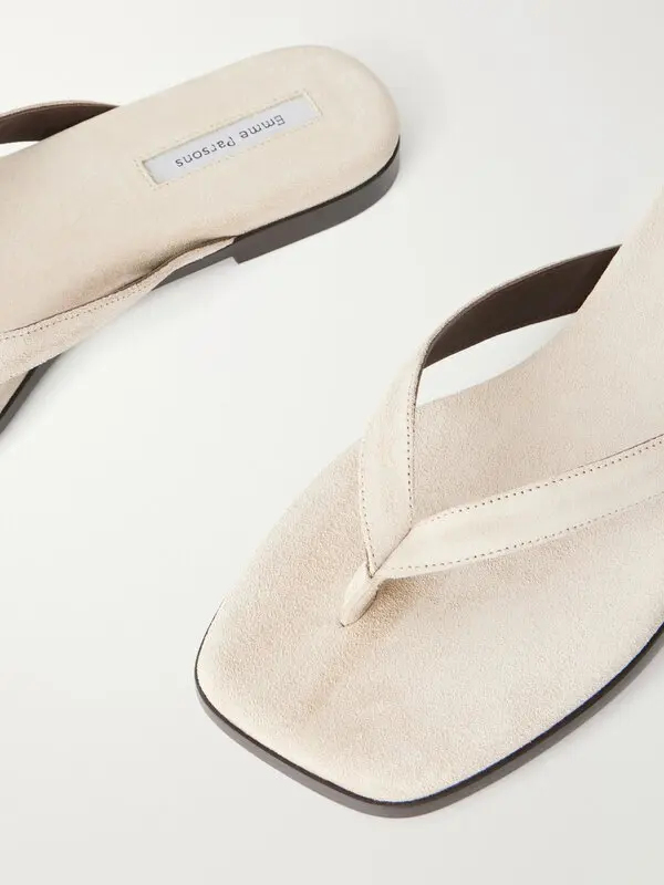 EMME PARSONS Meta Suede Thong Sandals - Neutrals