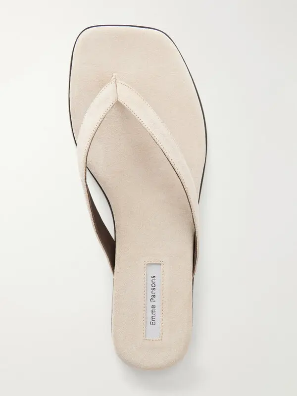 EMME PARSONS Meta Suede Thong Sandals - Neutrals